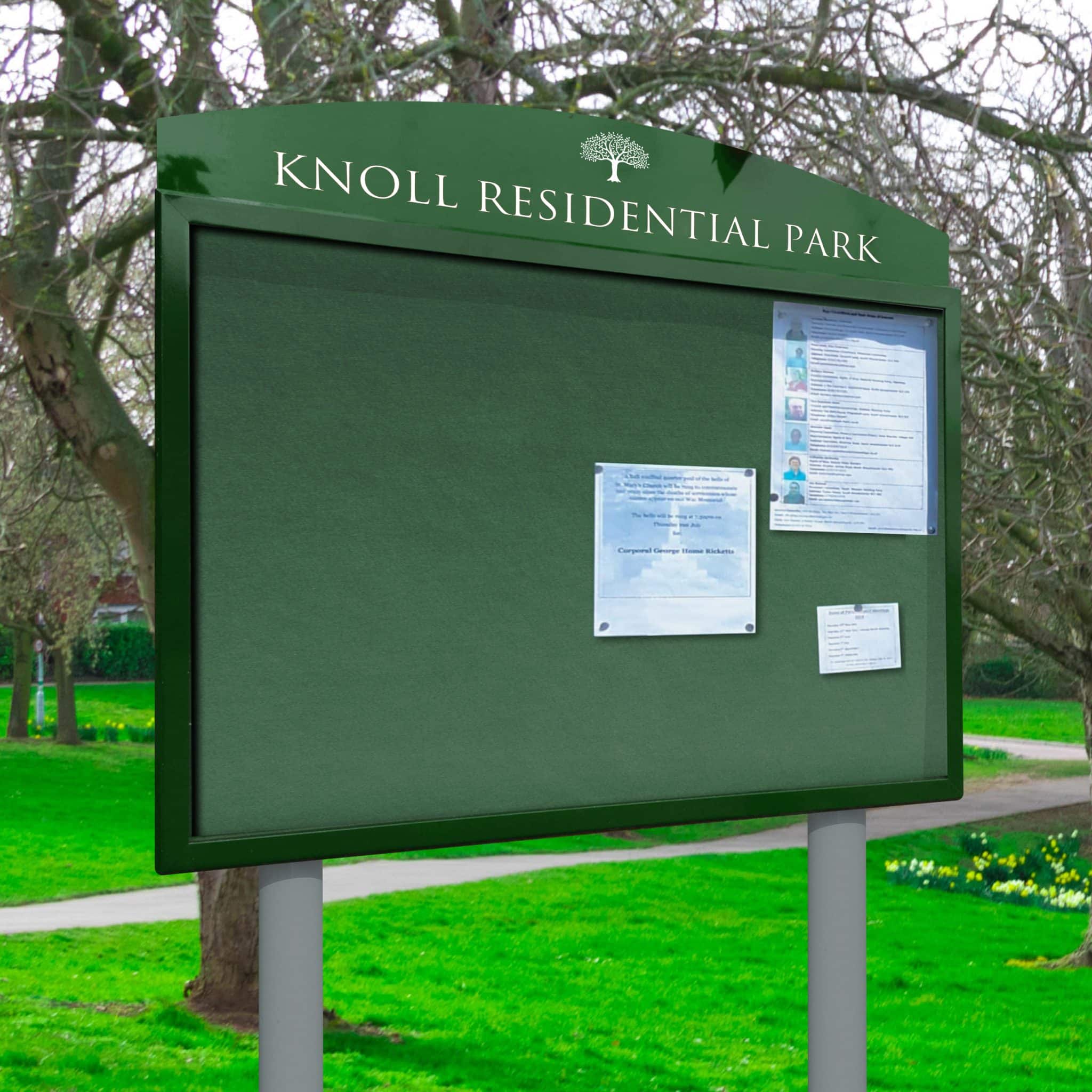 Post Mounted Nimbus External Notice Boards With Personalised Header ...