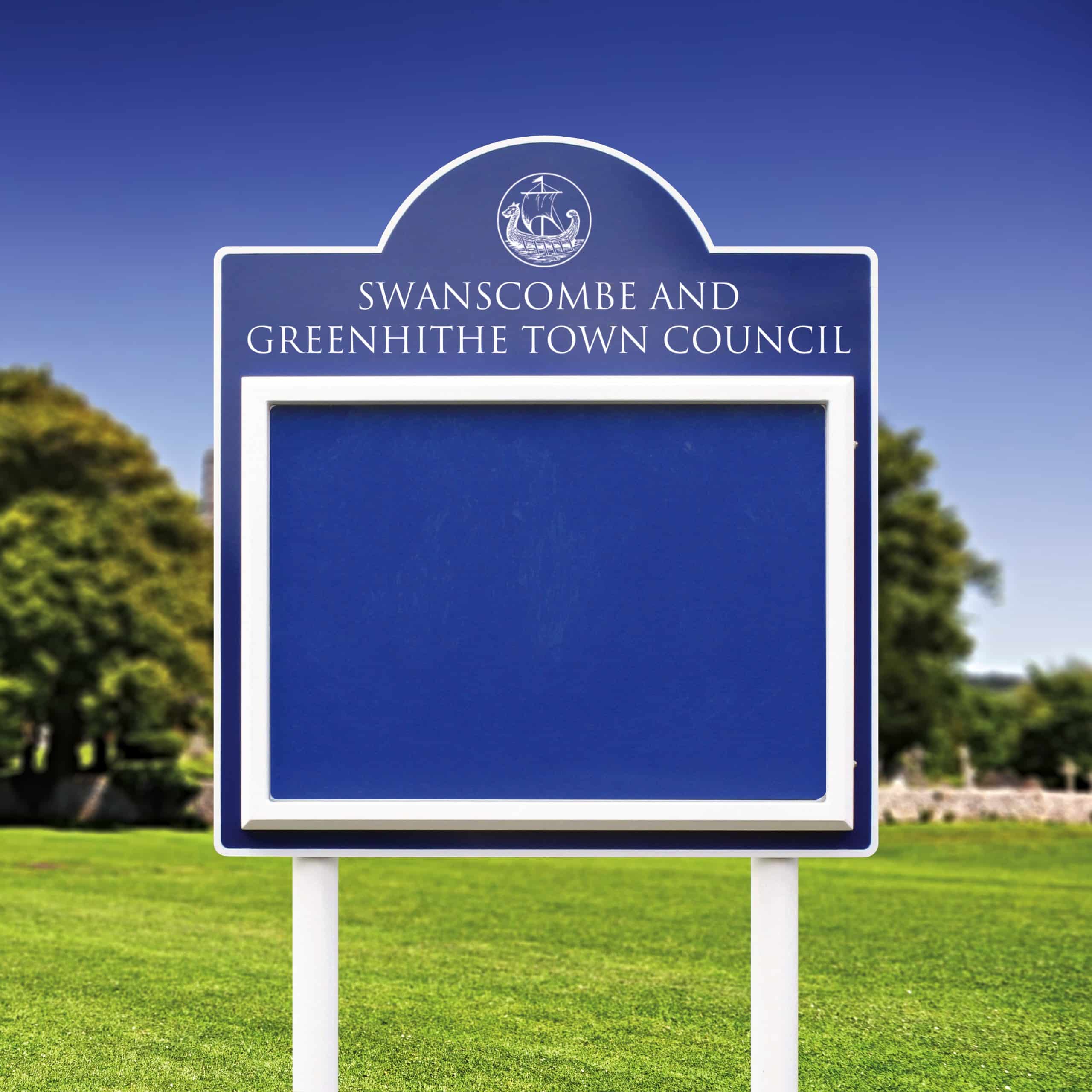 NEW Deluxe Post Mounted External Notice Board (Design 3) - Noticeboards ...